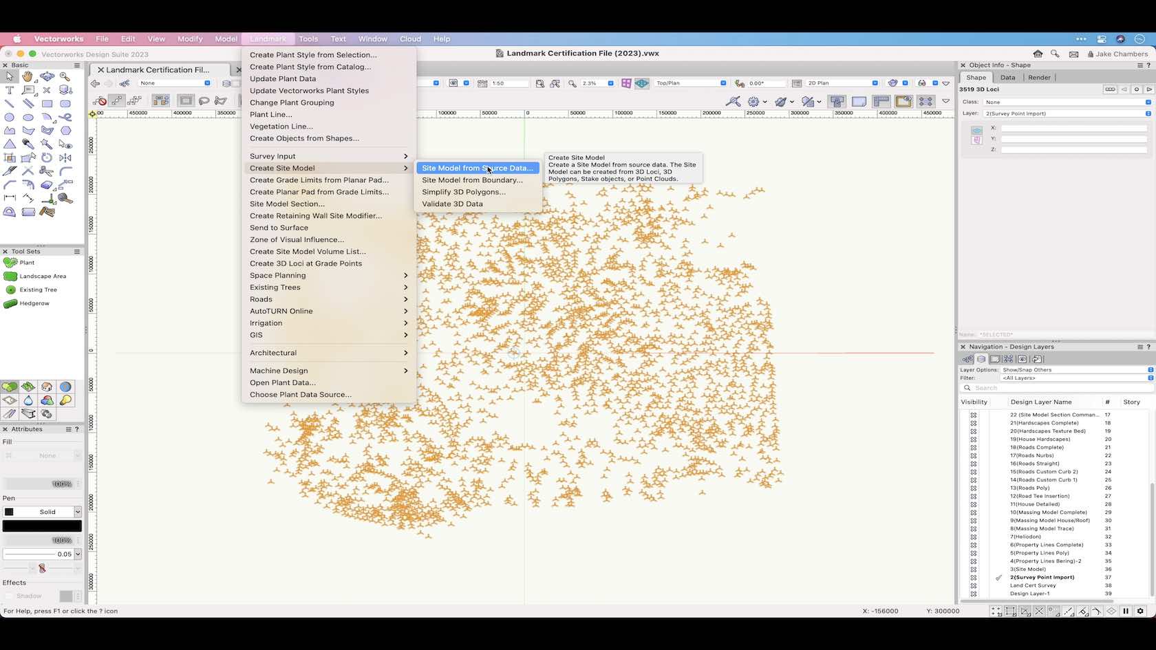 CREATE SITE MODEL COMMAND - CREATE SITE MODEL FROM SOURCE DATA | Vectorworks University